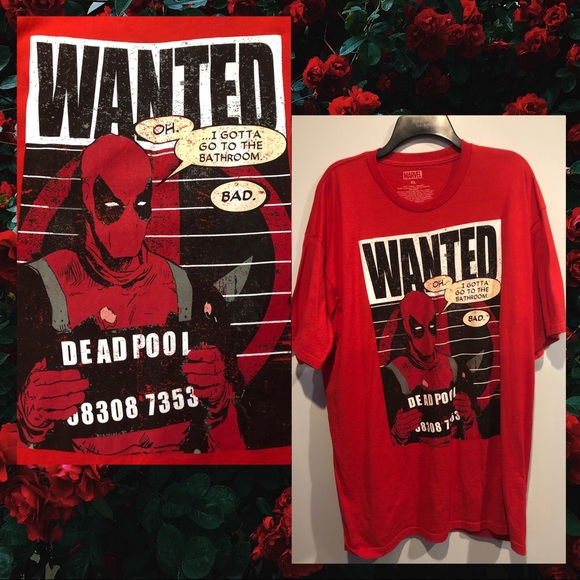Marvel | Shirts | Tshirt Deadpool Wanted Poster Official Marvel | Poshmark